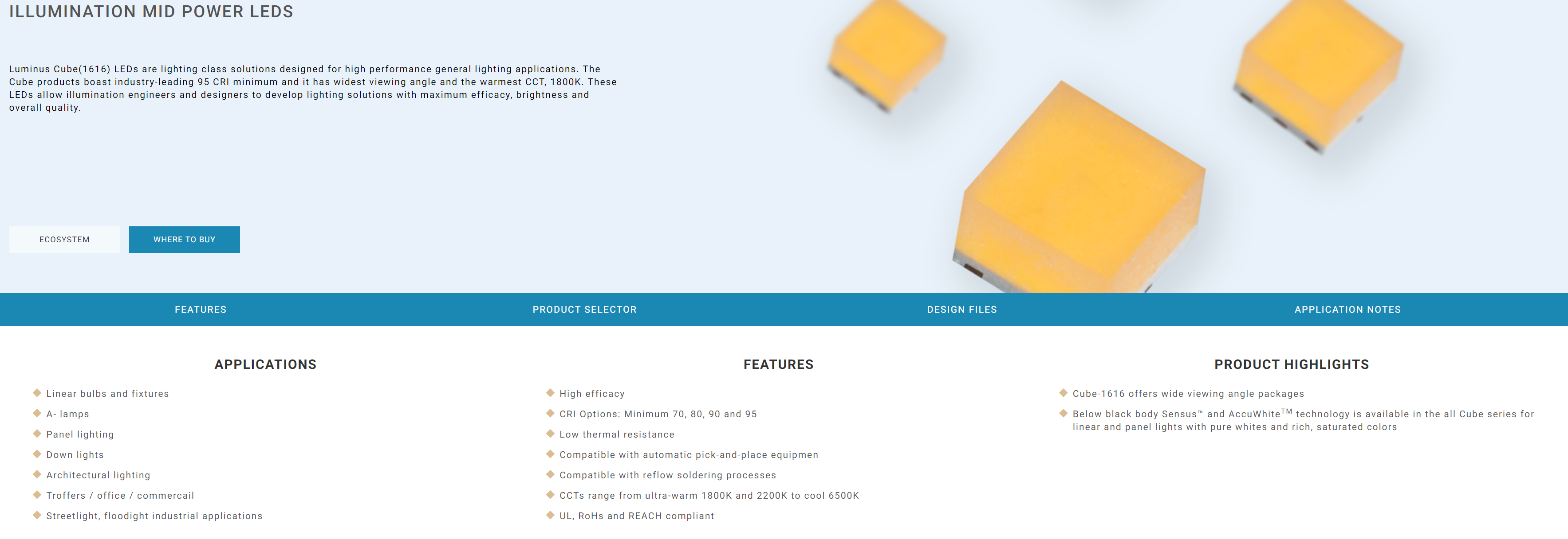 Measurement and Design Considerations for Luminus Cube Surface Mount ...